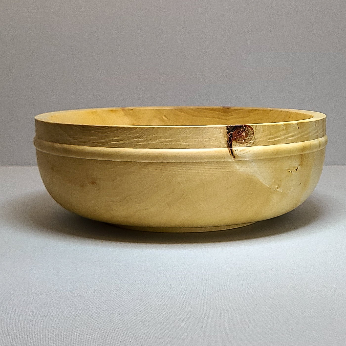 Box Elder Salad Bowl with bead and radial swirls | Robert Clague ...